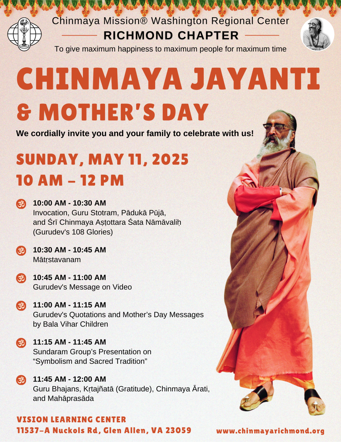 CHINMAYA JAYANTI & MOTHER'S DAY - Chinmaya Mission WRC
